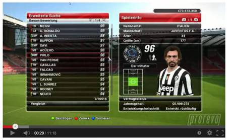 Video - Ecco i 500 giocatori più forti di PES 2014: Pirlo il primo ...